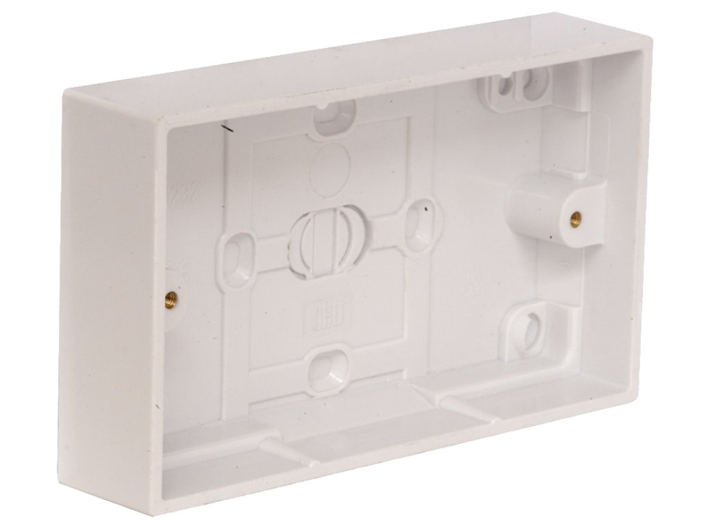 2 Gang Surface Pattress Double Black Box (32mm) | NetXL