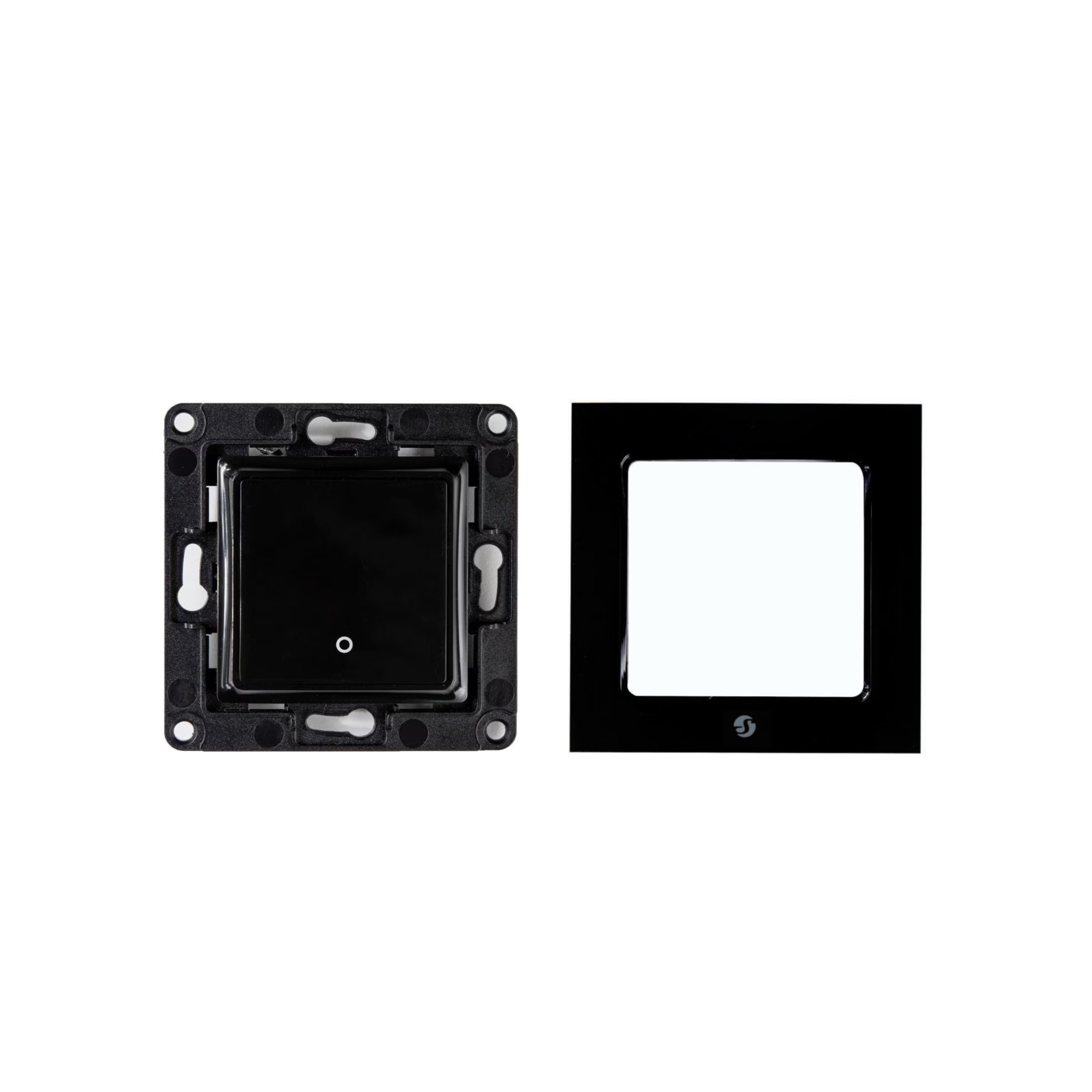 Shelly Wall Switch 1 and Wall Frame Bundle (Black) | NetXL
