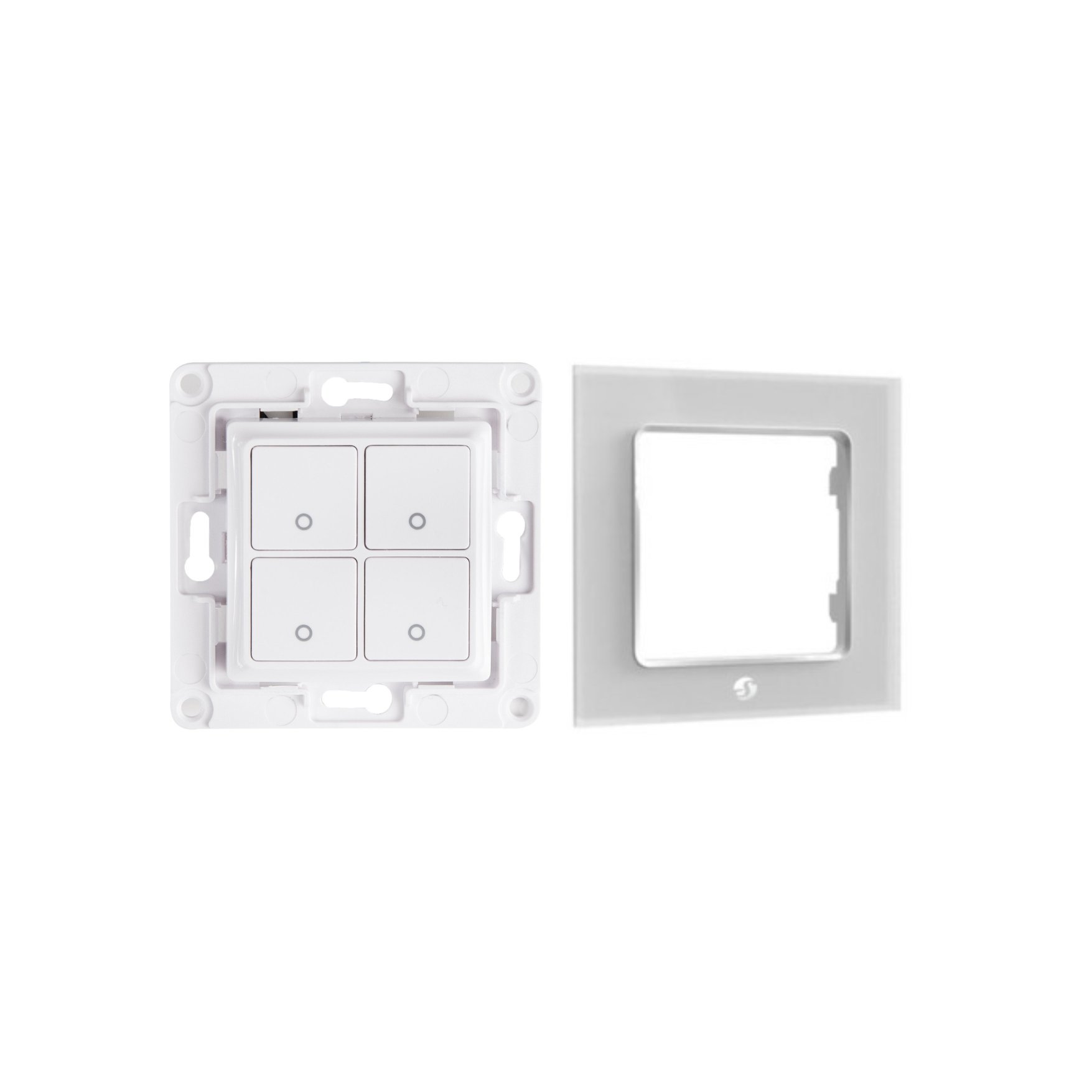 Shelly Wall Switch 4 and Wall Frame Bundle (White) | NetXL